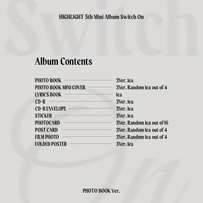 HIGHLIGHT - SWITCH ON (THE 5TH MINI ALBUM) — Nolae