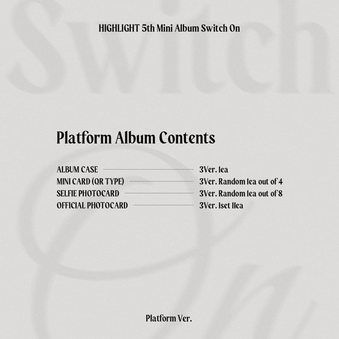 HIGHLIGHT - SWITCH ON (THE 5TH MINI ALBUM) PLATFORM VER. — Nolae